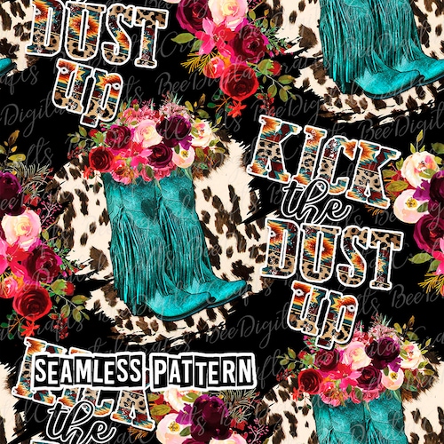 SEAMLESS Pattern Cowhide and Rustic Western Digital Fabric - Etsy