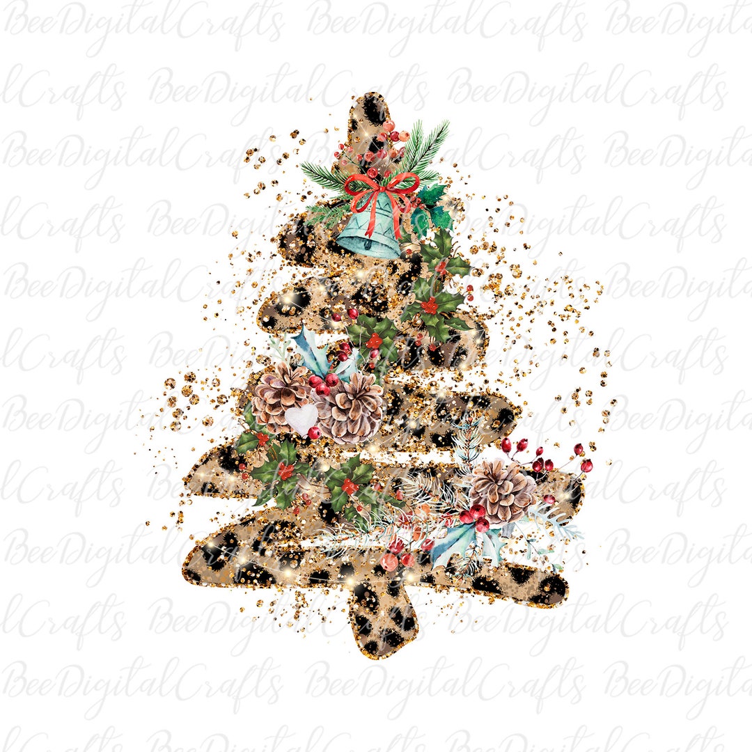 Leopard Print Christmas Tree Sublimation Design Christmas PNG Digital ...
