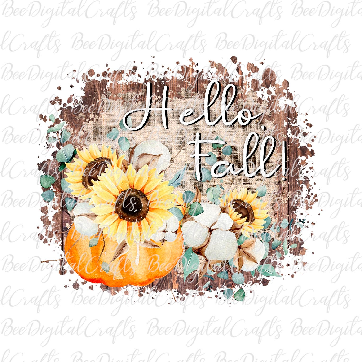 Hello fall Png download Sunflower shirt digital design Fall | Etsy