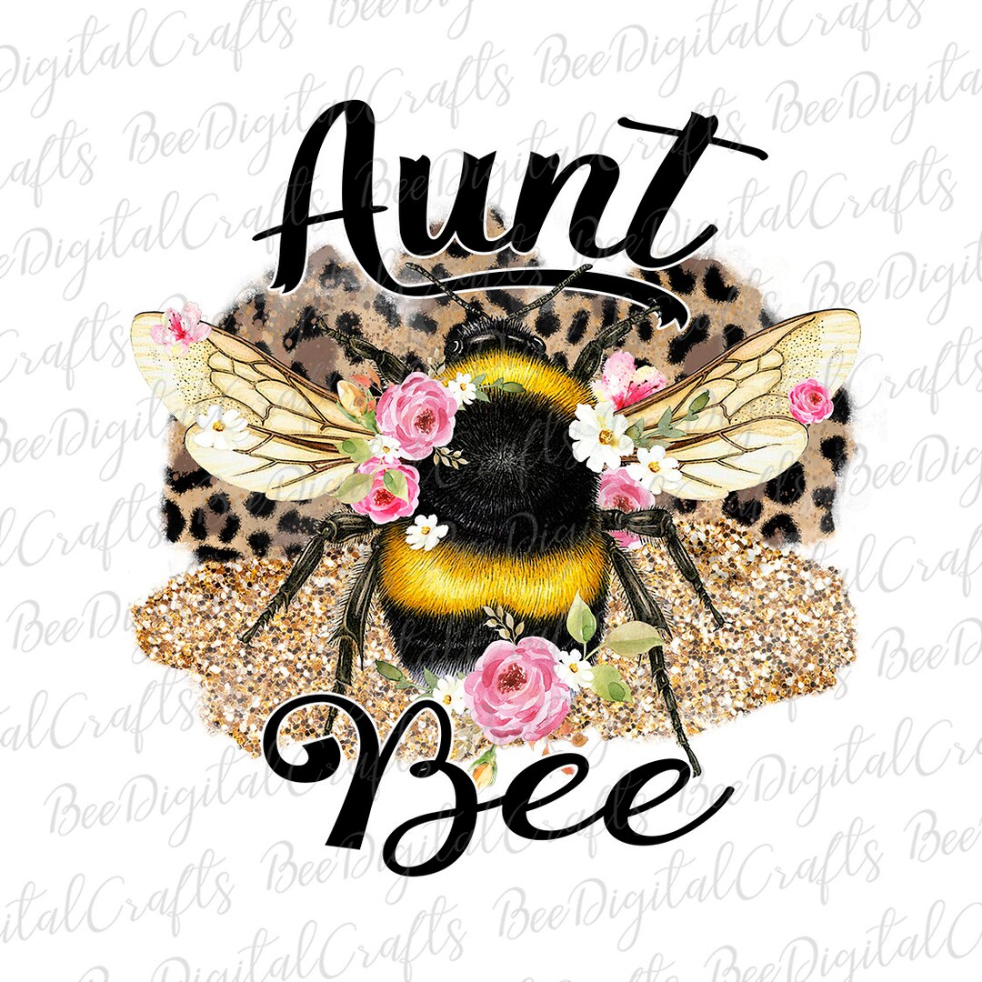 Aunt Bee Sublimation Design Glitter Leopard With Flower PNG Download ...