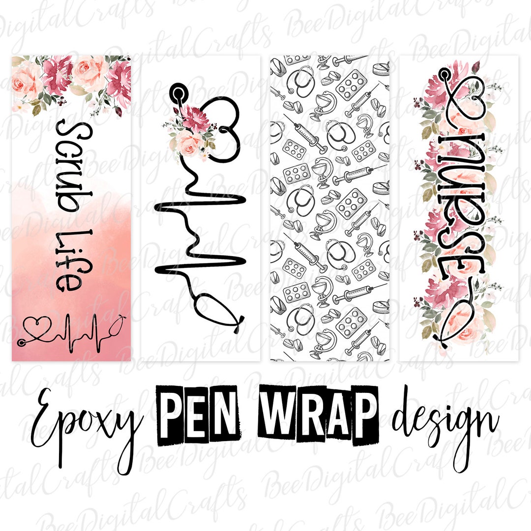 Nurse Pen Wrap Template Scrub Life Ink Joy Wrap Download Stethoscope ...