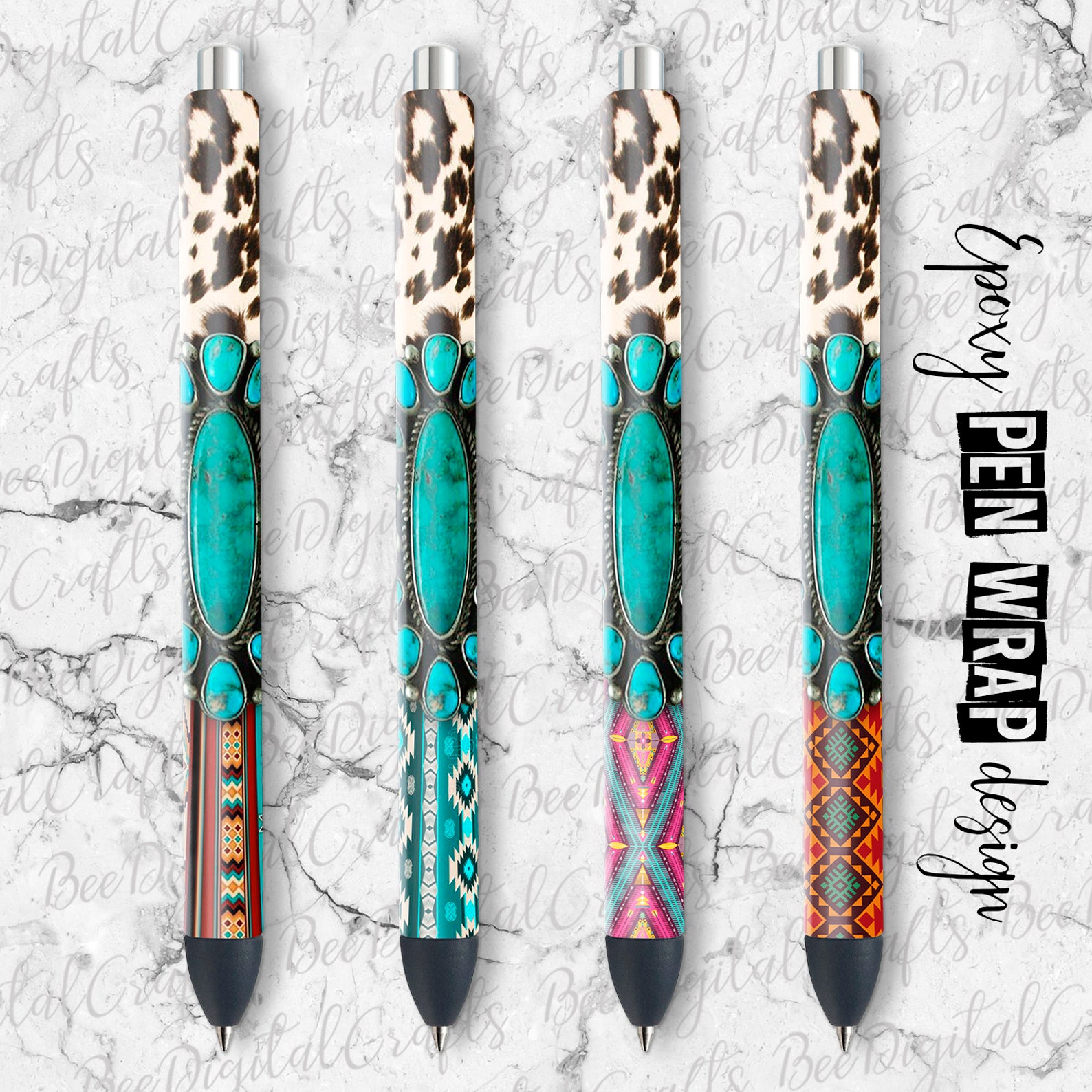 Cowhide Pen Wrap Template Aztec Ink Joy Wrap Download - Etsy