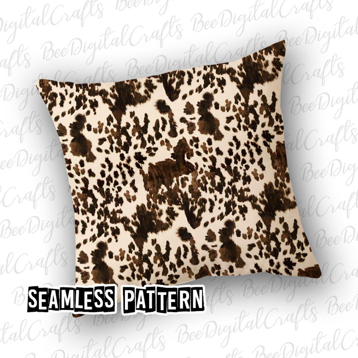 SEAMLESS Pattern Cowhide Western Digital Fabric Design Cow Skin ...