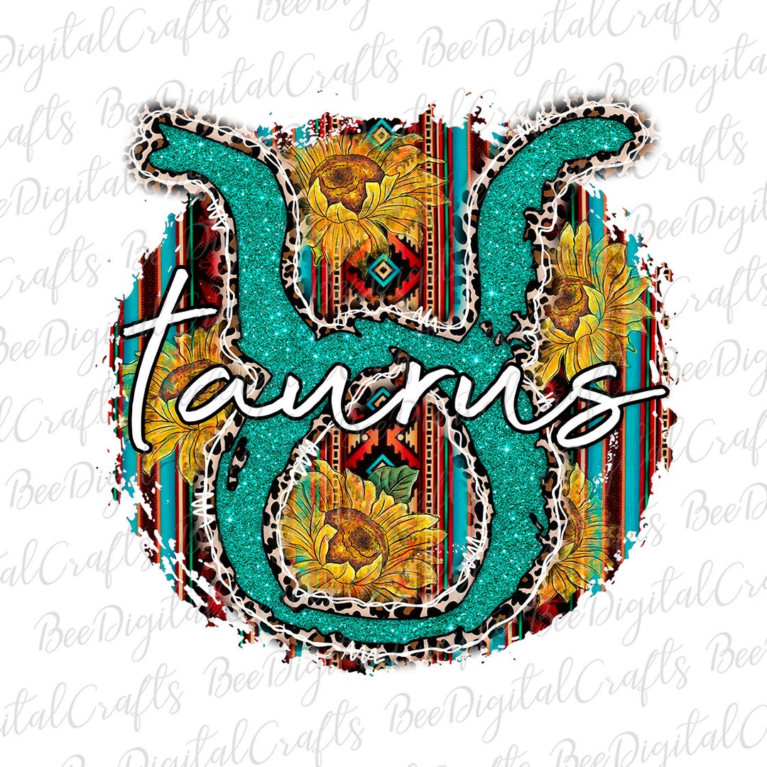 Taurus Zodiac Sign PNG Download Aztec Sunflower Sublimation Design ...