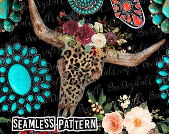 SEAMLESS Pattern Teal Turquoise Digital Fabric Design Aztec | Etsy
