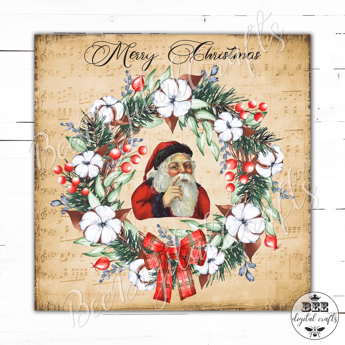 Santa Printable Collage Sheets Christmas Digital JPEG and PNG - Etsy