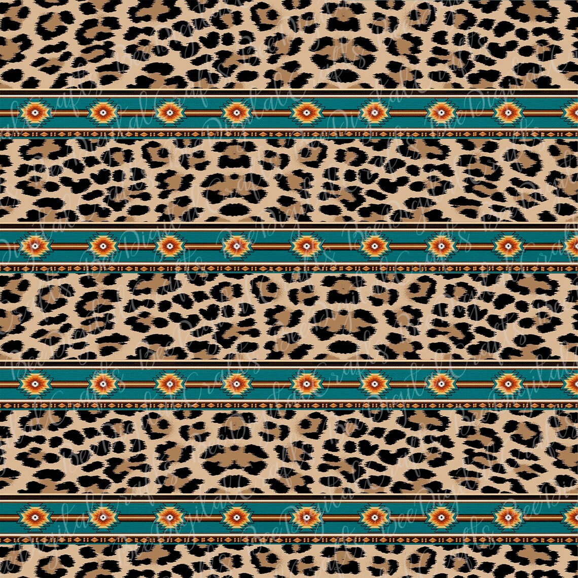Western Background Sublimation Download Aztec Leopard Pattern - Etsy