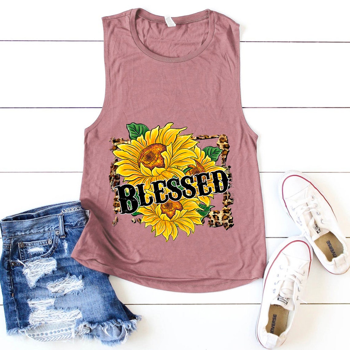 Blessed Sunflower Sublimation Design Hand Drawn Flower With | Etsy