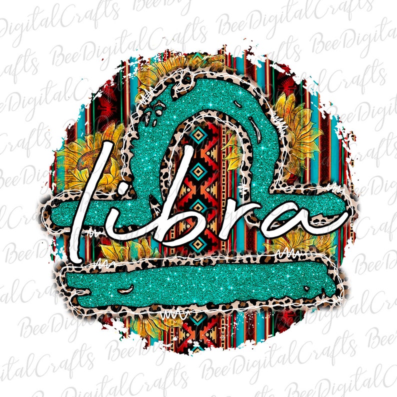 Libra Zodiac Sign PNG Download Aztec Sunflower Sublimation - Etsy