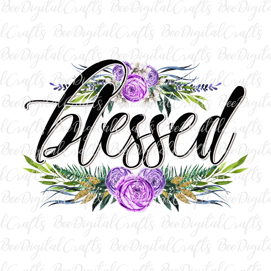 Blessed Watercolor Floral PNG Design Thanksgiving Sublimation - Etsy