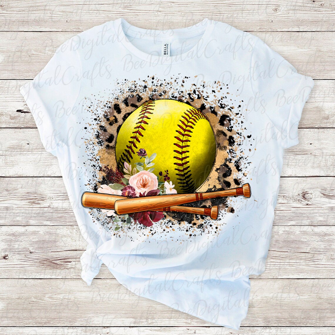 Softball Leopard Sublimation Design Mama Sport Flower PNG | Etsy
