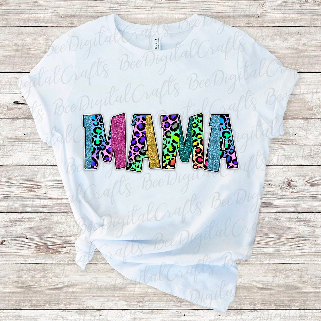 Mama and Mini Leopard PNG Download Colorful Glitter Girl Mama ...