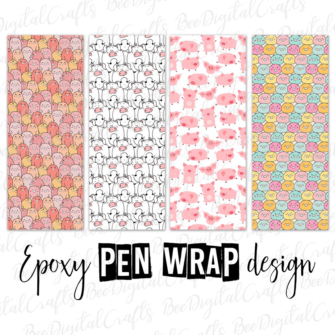 Pig Pen Wrap Template Farm Animal Ink Joy Wrap Download Epoxy Pen Wrap ...