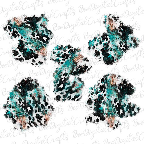 Cow Print Patch Png Cowhide Sublimation Patches Distressed Cow - Etsy