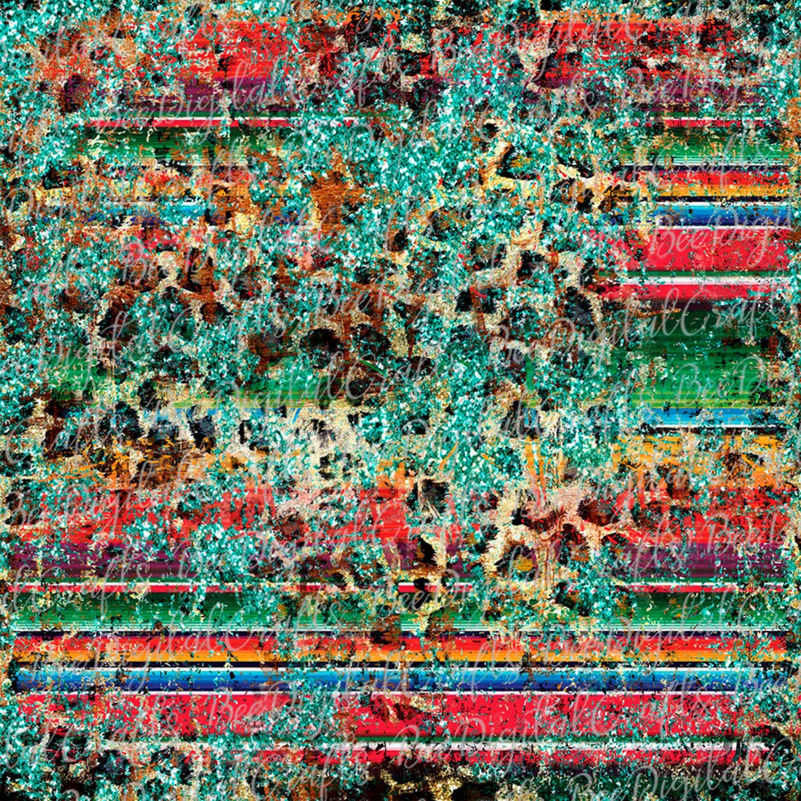 Serape Leopard Background Sublimation Design Western Distressed PNG ...