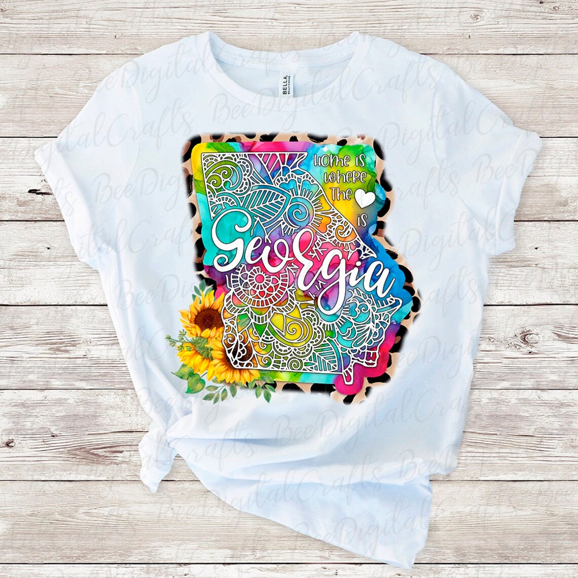Georgia Sublimation Design Leopard Rainbow Sunflower PNG - Etsy