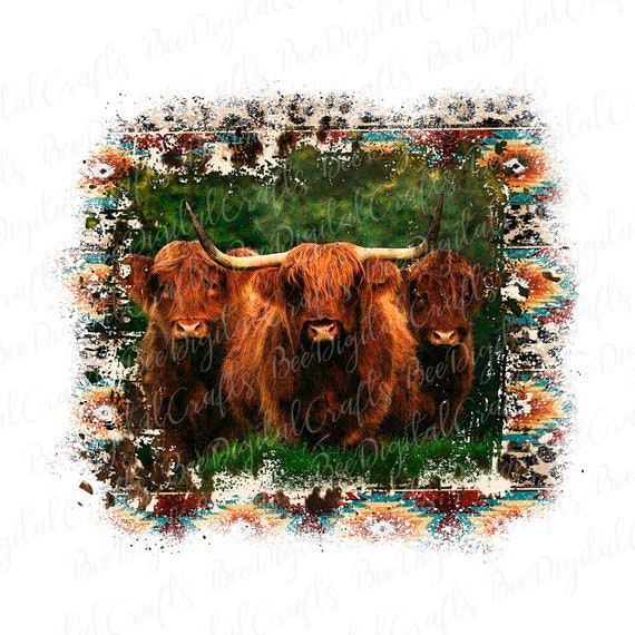 Highland Cow PNG File for Sublimation Western Sublimation - Etsy Finland