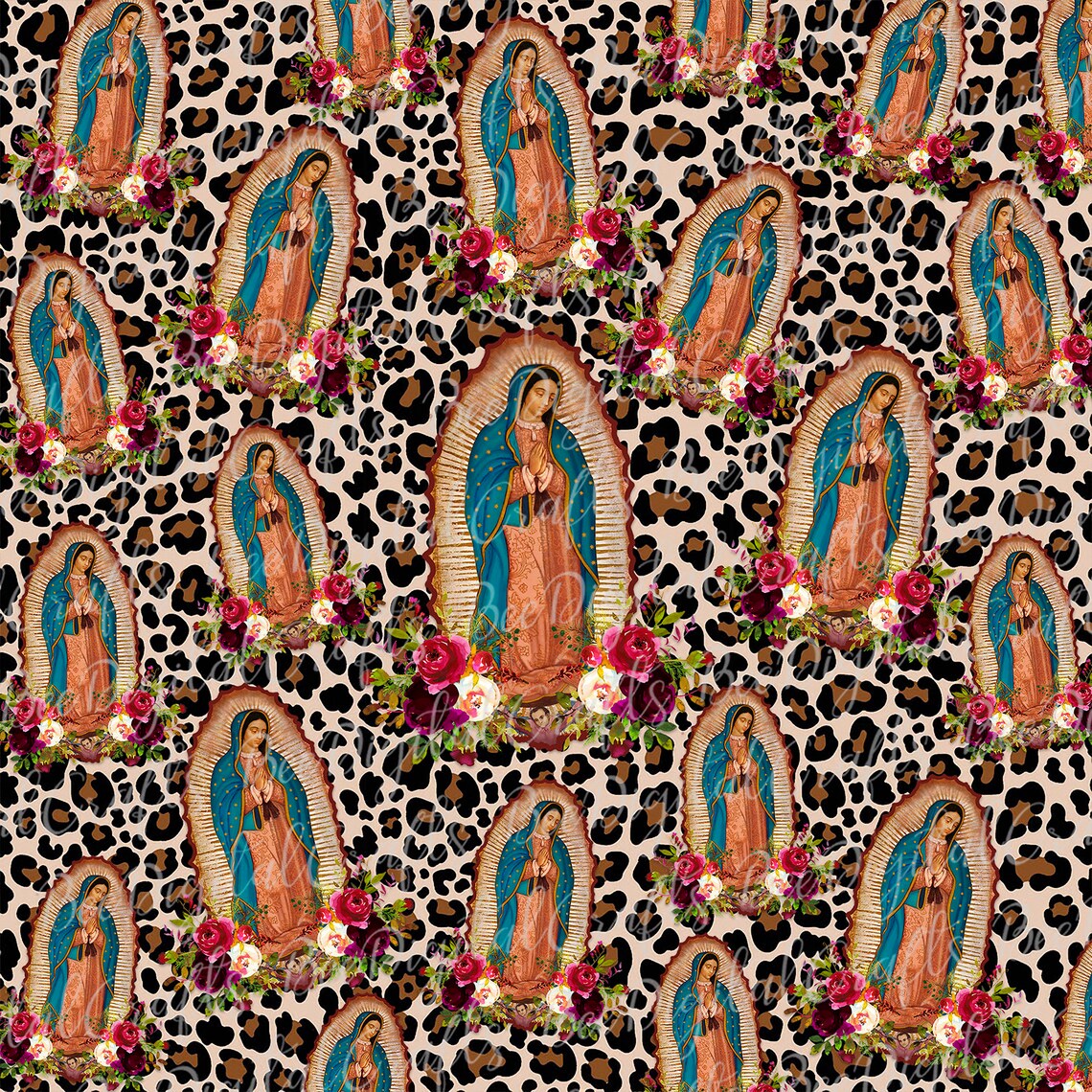 Virgin Mary With Leopard Background PNG Download Our Lady of - Etsy