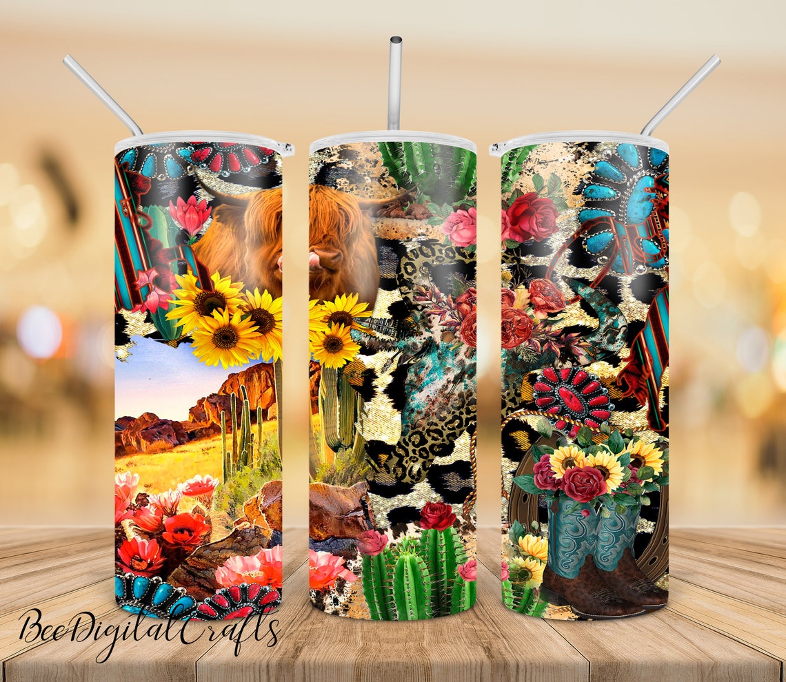 SEAMLESS Rustic Western Tumbler Sublimation Design 20 OZ - Etsy