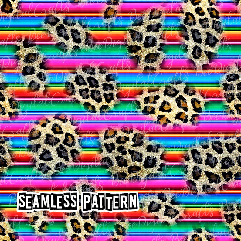 SEAMLESS Pattern Serape Leopard Western Digital Fabric Design - Etsy