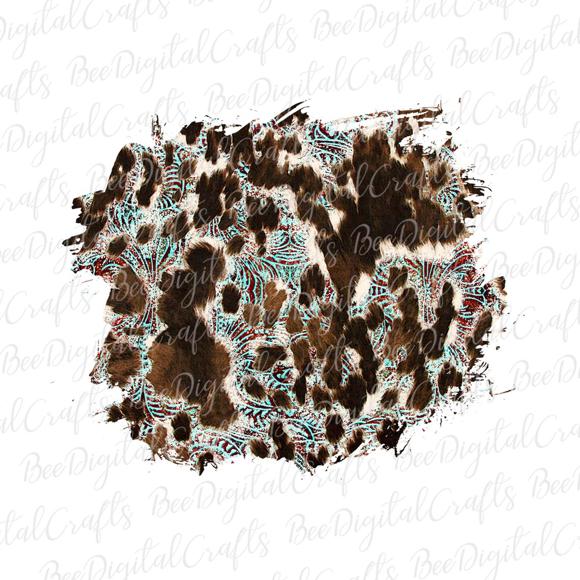 Western Grunge Background PNG Download Cowhide and Tooled - Etsy