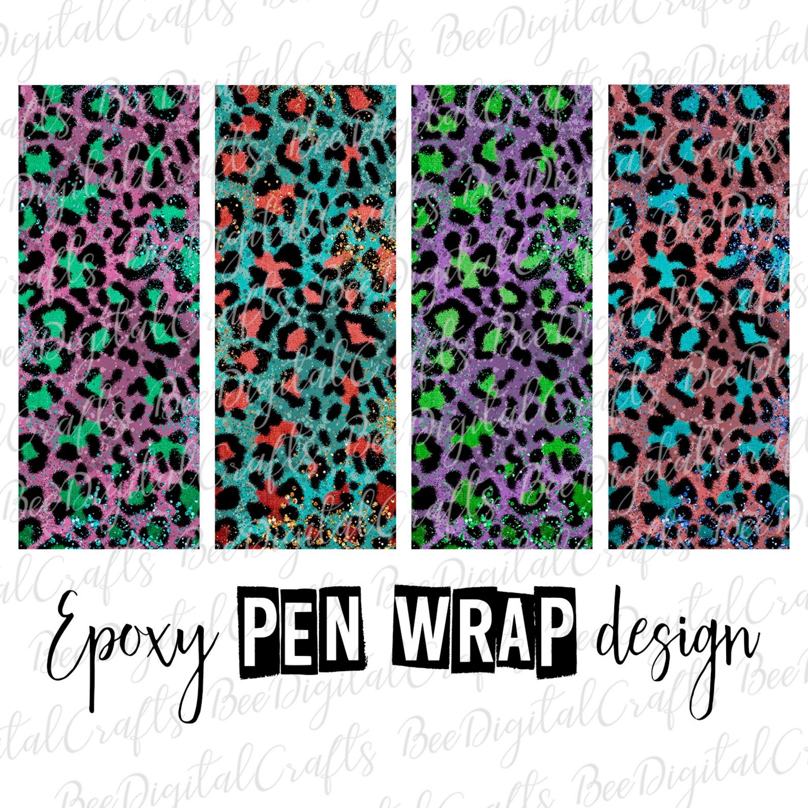 Leopard pen wrap template Cheetah ink joy wrap download Epoxy | Etsy