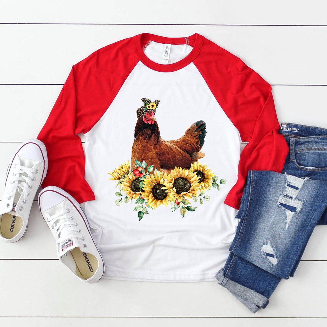 Sunflower Chicken PNG Download Farm Animal Sublimation Design - Etsy