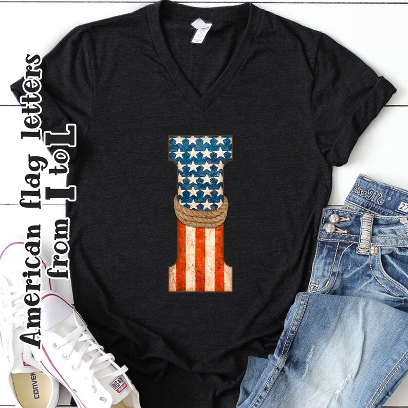 American Flag Letters PNG Download Patriotic Alphabet From I - Etsy