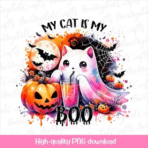 My Cat is My Boo Sublimation Design Funny Ghost Pet Lover Spooky ...