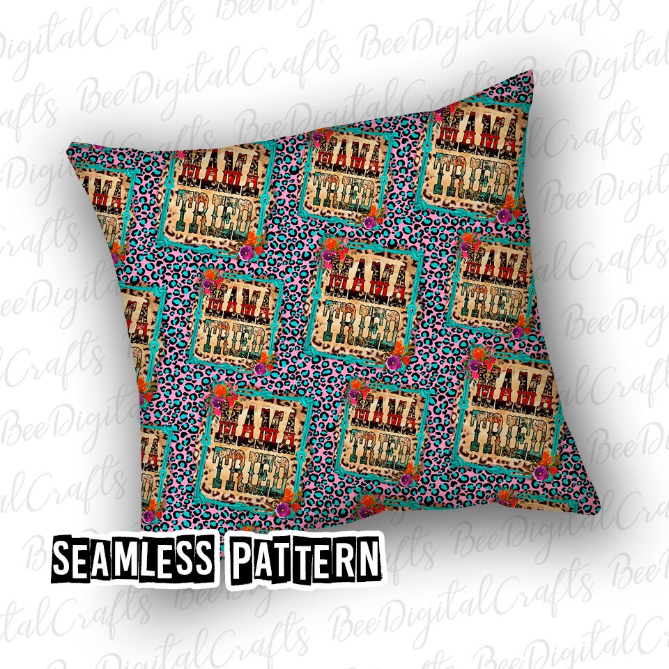 SEAMLESS Pattern Leopard Mama Tried Western Digital Fabric - Etsy