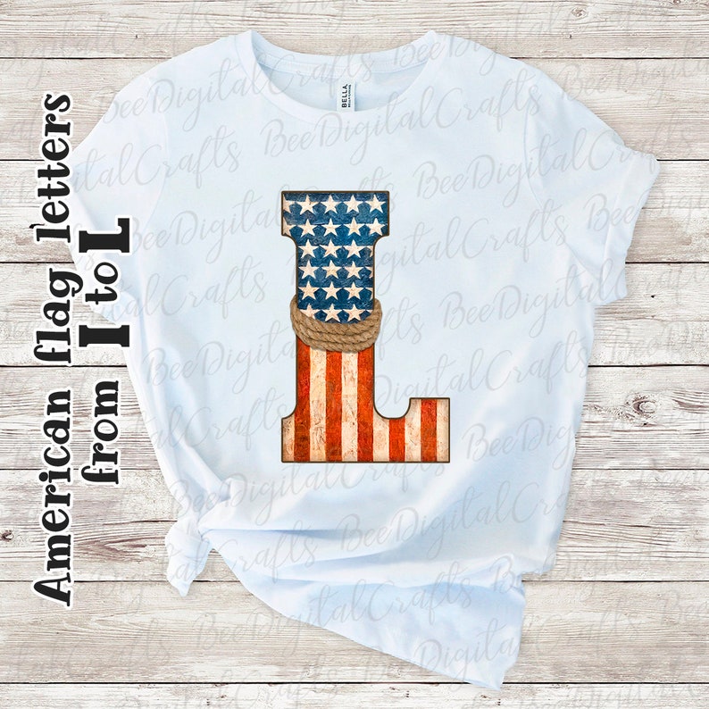 American Flag Letters PNG Download Patriotic Alphabet From I - Etsy