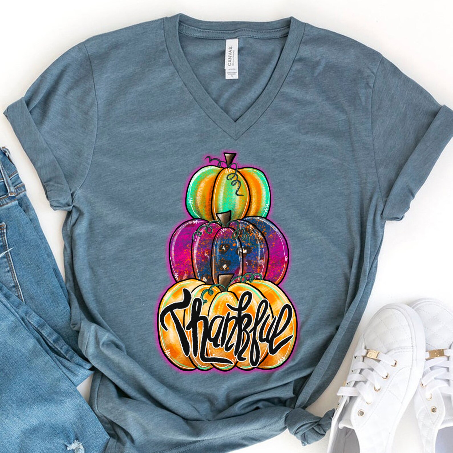 Watercolor Pumpkin Sublimation Design Thankful PNG Download | Etsy
