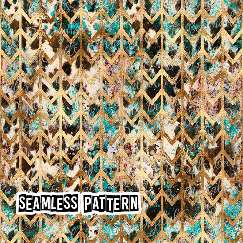 SEAMLESS pattern cowhide and rustic with Western digital | Etsy