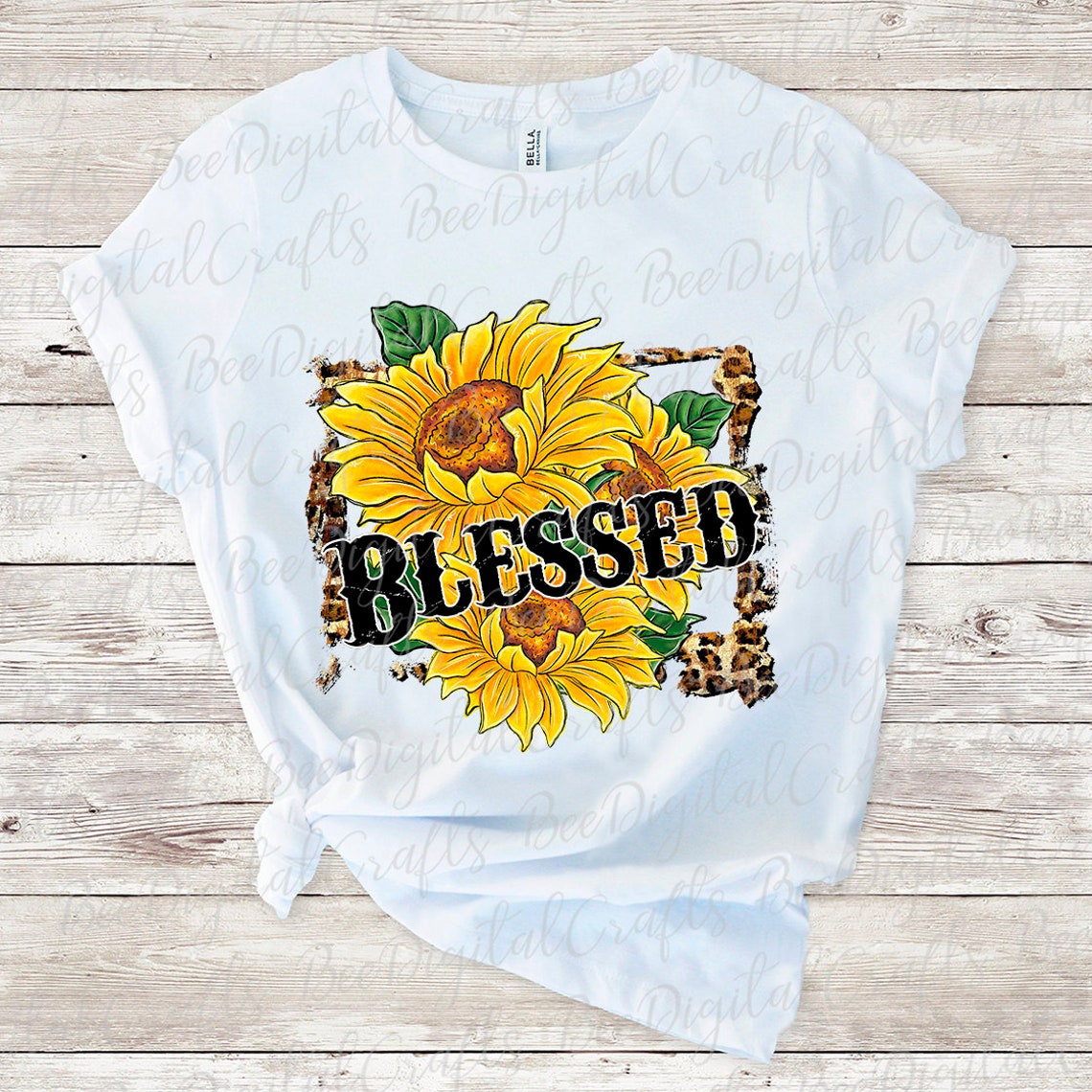 Blessed Sunflower Sublimation Design Hand Drawn Flower With | Etsy