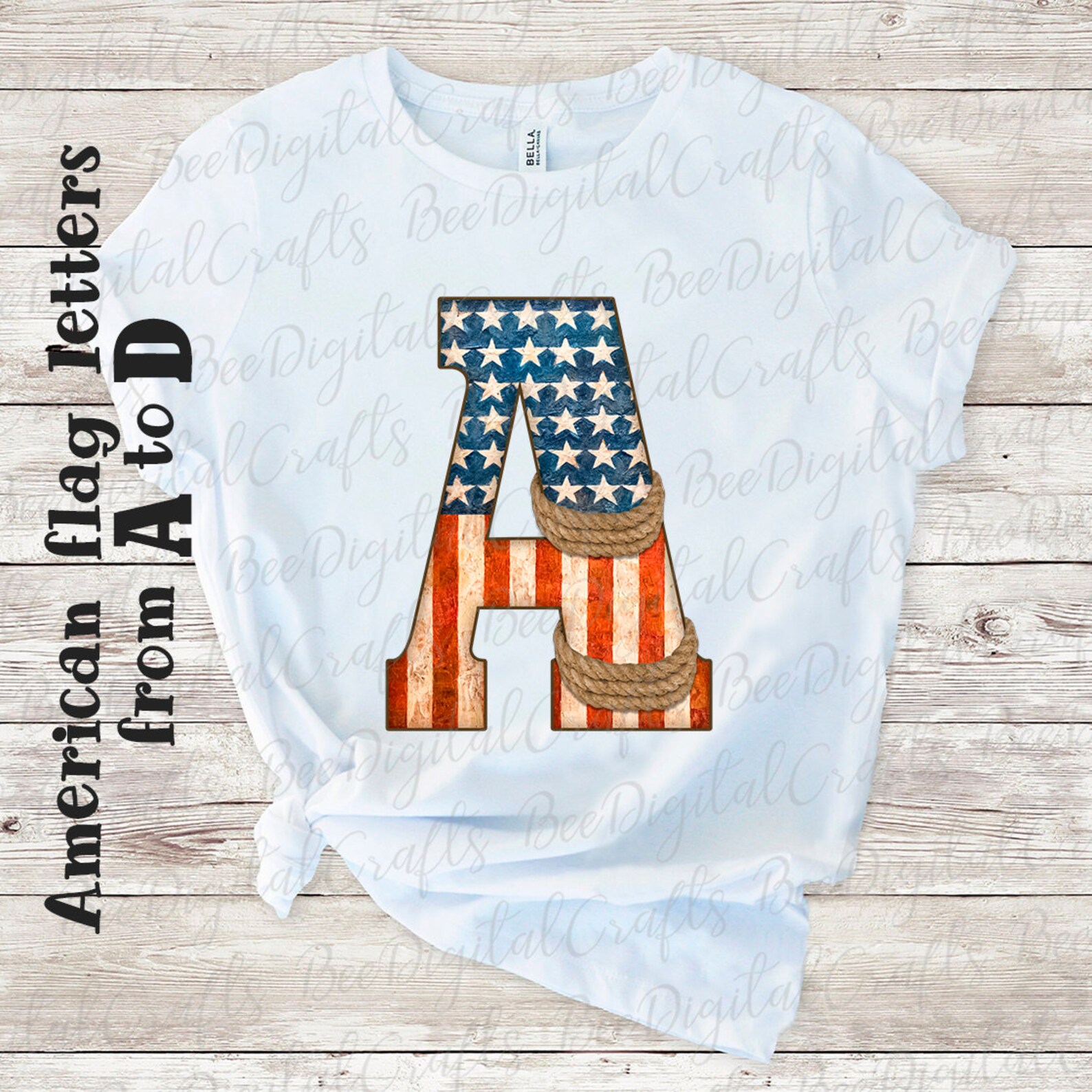 American Flag Letters PNG Download Patriotic Alphabet From A - Etsy