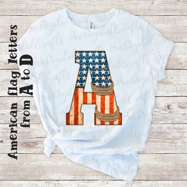 American Flag Letters PNG Download Patriotic Alphabet From A - Etsy