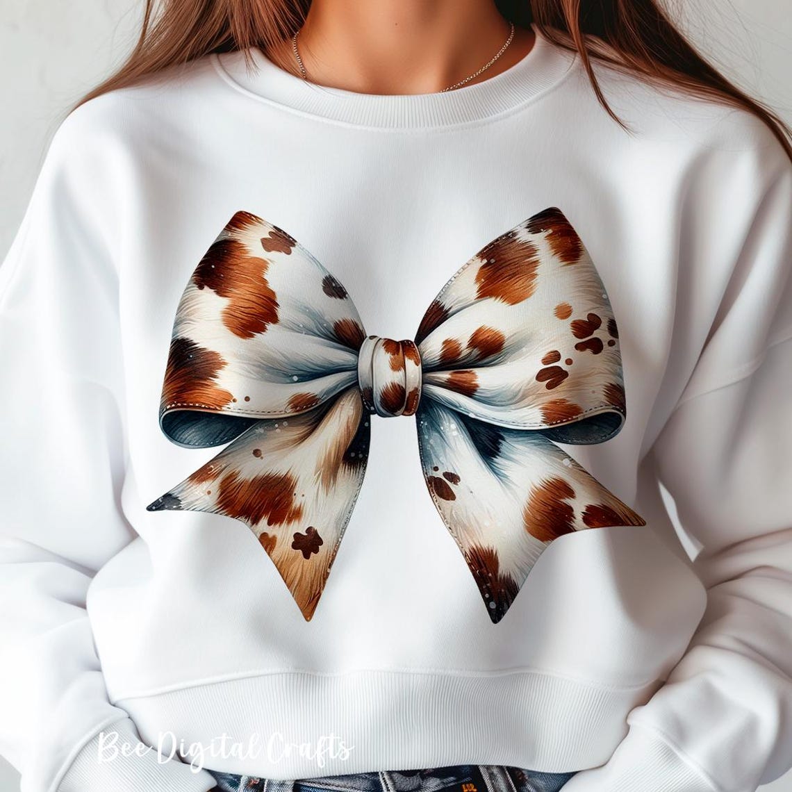 Cowhide Bow Sublimation Design Western Cow Skin Cowgirl PNG T-shirt ...