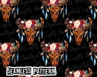 SEAMLESS Pattern Rustic Metal Design Western Digital Fabric | Etsy