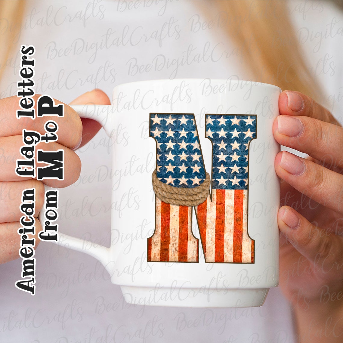 American Flag Letters PNG Download Patriotic Alphabet From M | Etsy