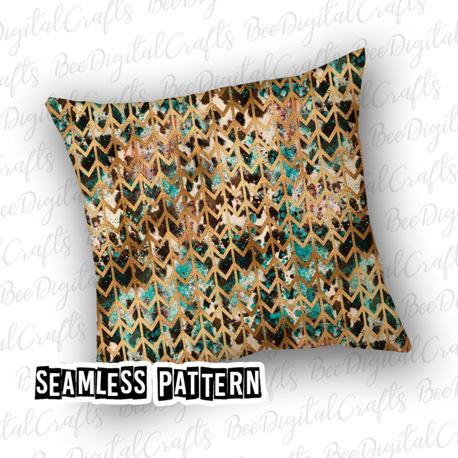 SEAMLESS Pattern Cowhide and Rustic With Western Digital - Etsy