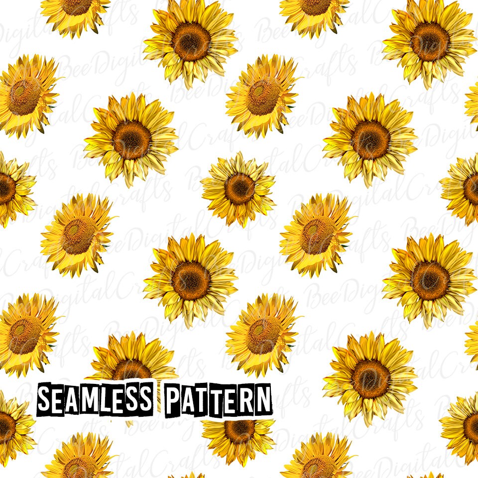 SEAMLESS Pattern Sunflower Floral Digital Fabric Design Flower - Etsy