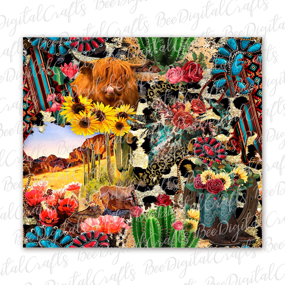 SEAMLESS Rustic Western Tumbler Sublimation Design 20 OZ - Etsy