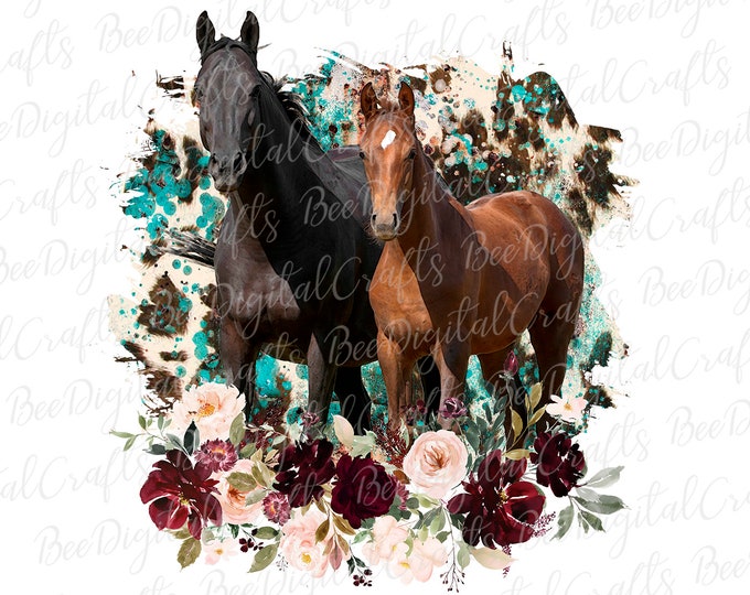Flower Horse PNG File for Sublimation Western Graphic Download - Etsy