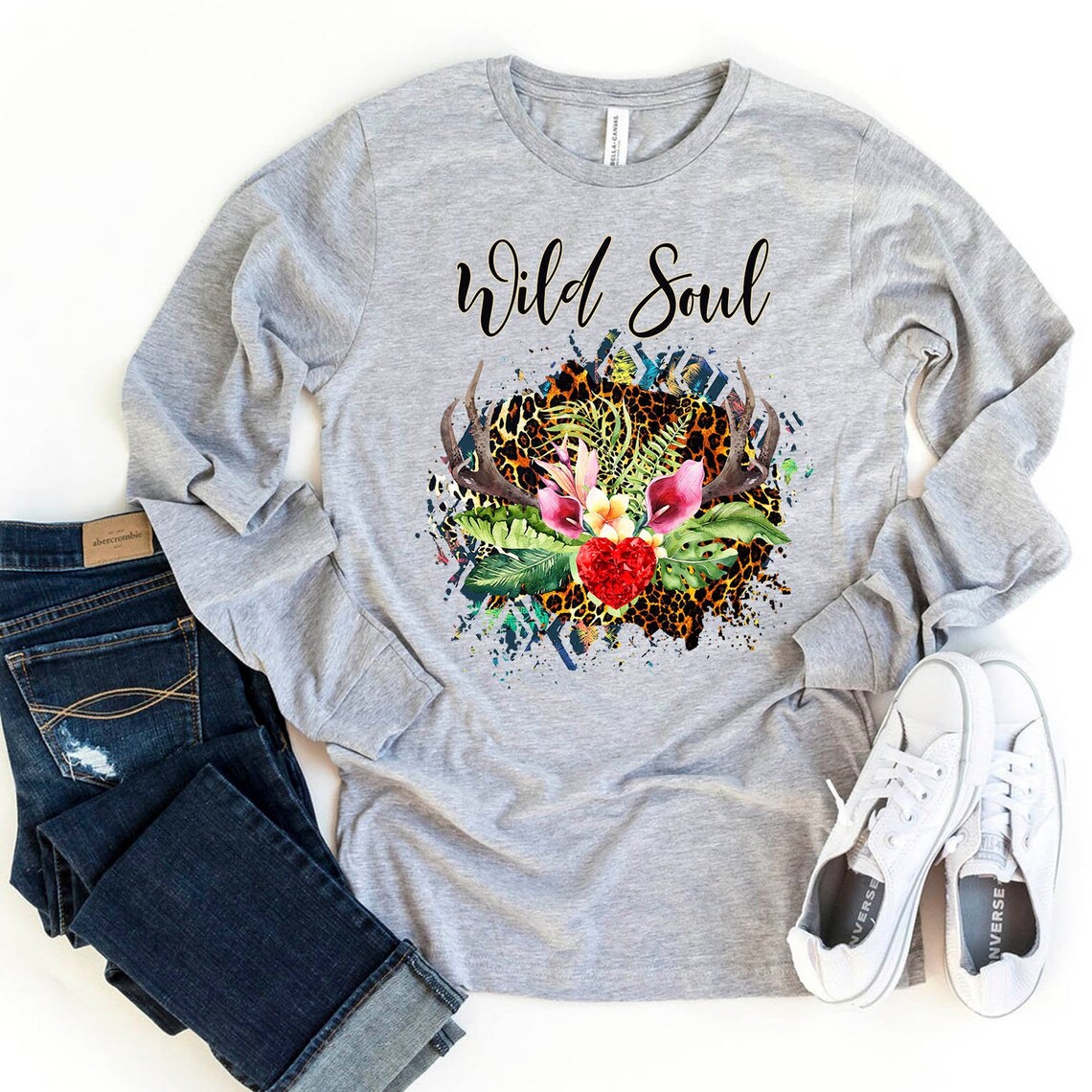 Wild soul PNG download Floral boho t-shirt digital design | Etsy