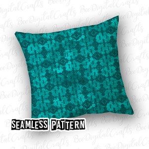 SEAMLESS Pattern Teal Aztec Tribal Design Western Digital Fabric Design ...