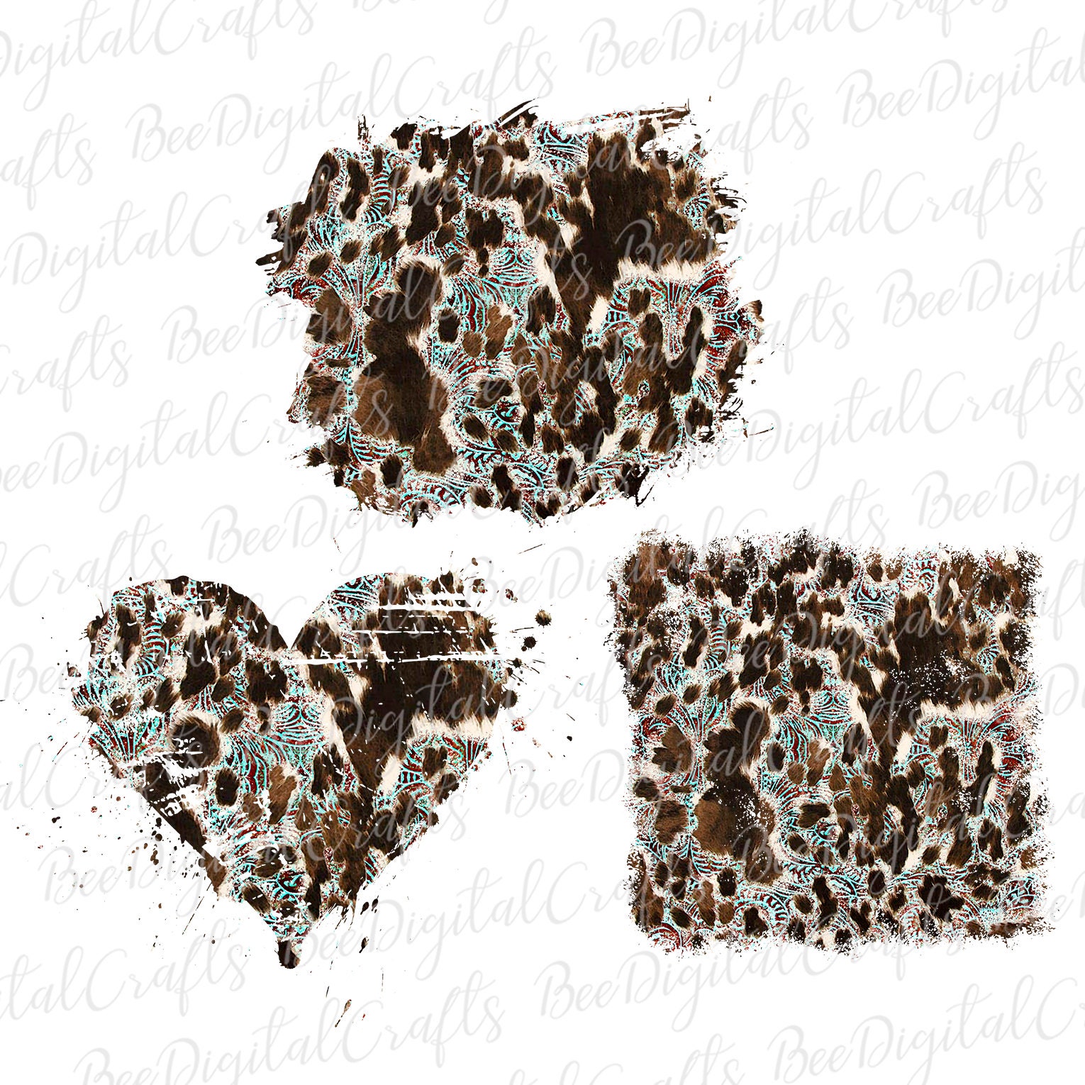 Western Grunge Background PNG Download Cowhide and Tooled - Etsy