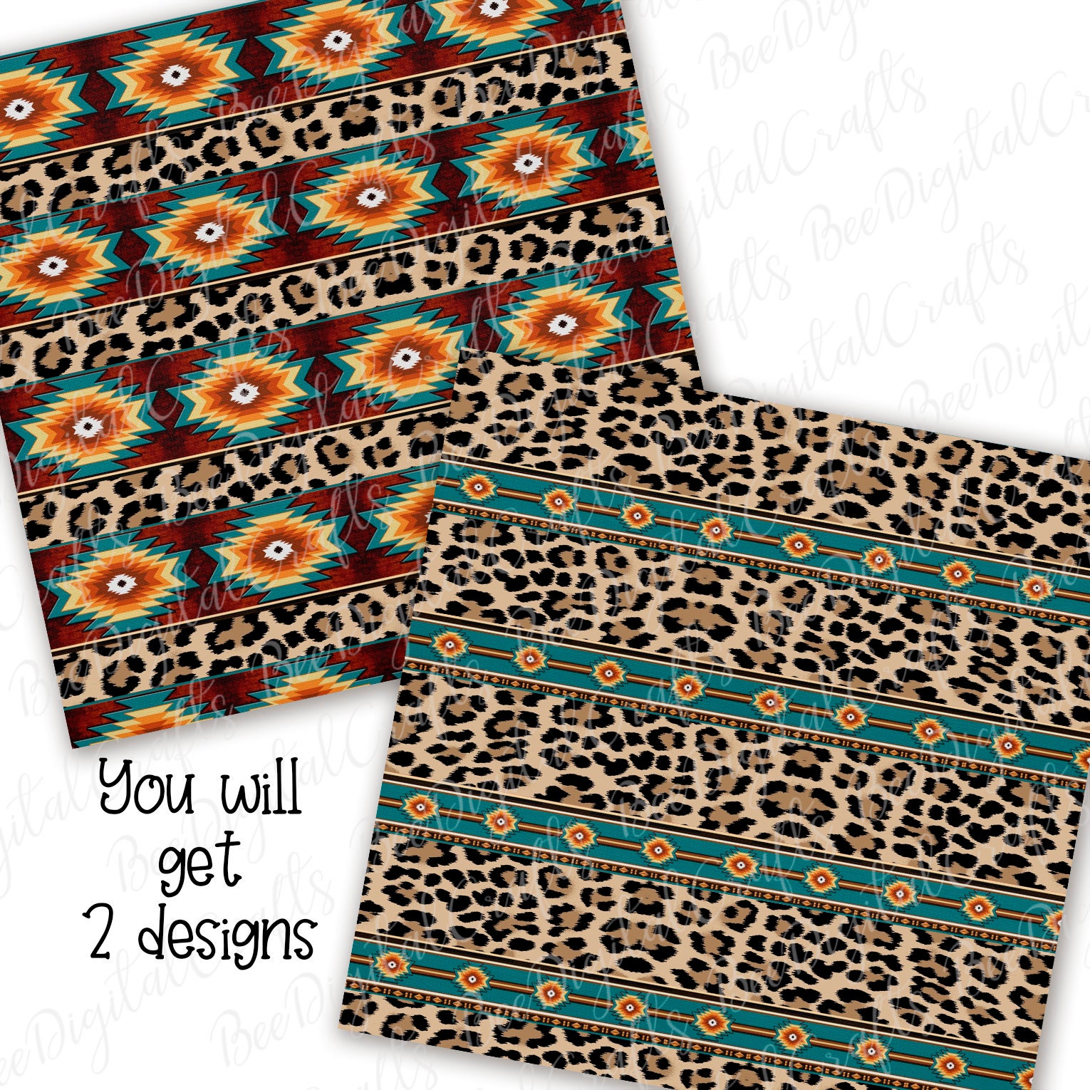 Western Background Sublimation Download Aztec Leopard Pattern - Etsy