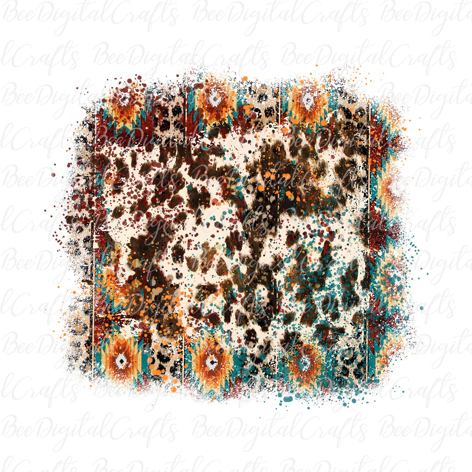 Aztec Background Sublimation Design Cowhide Distressed Print PNG ...