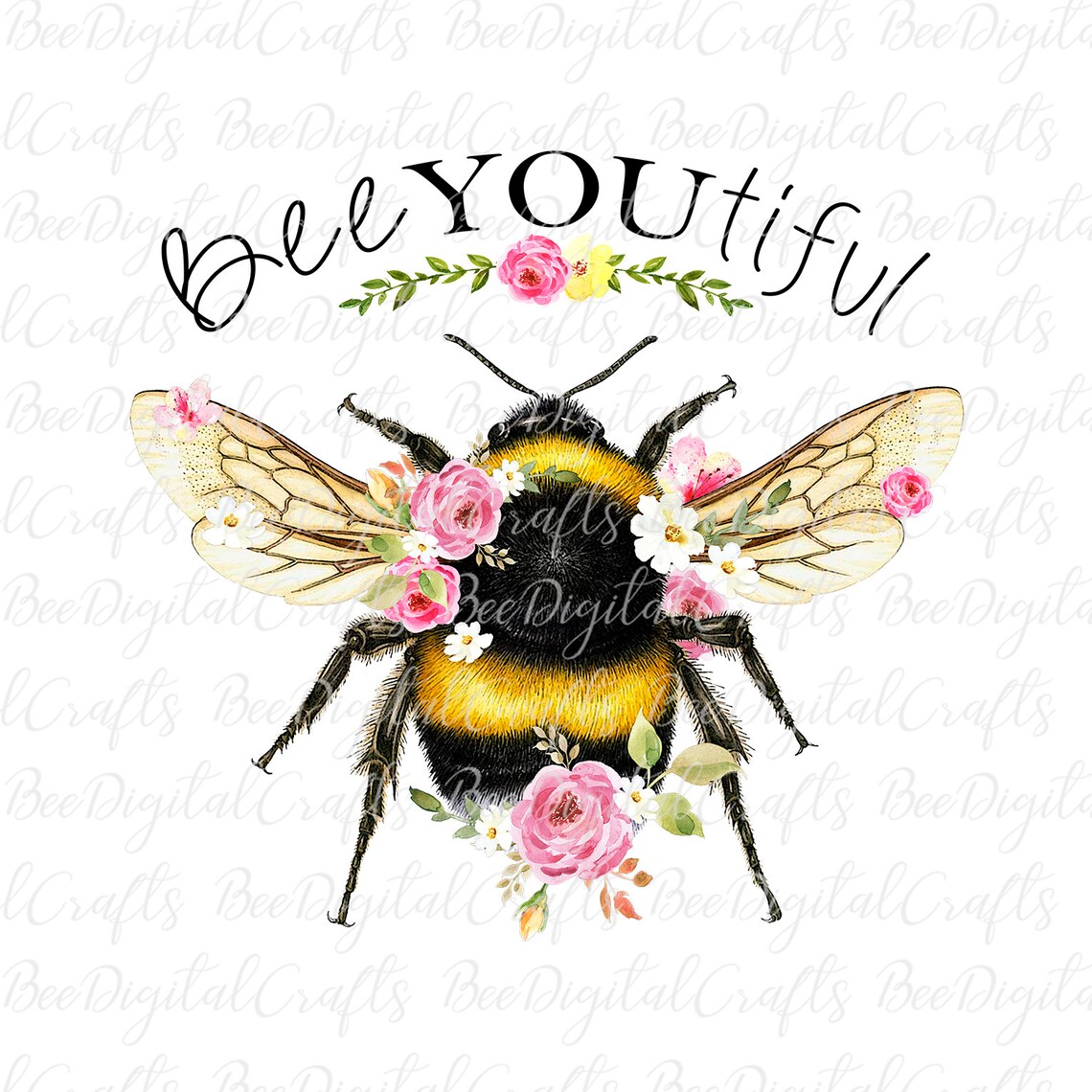 Bee You Tiful Clipart Flowers Bee Sublimation Graphics Digital - Etsy UK