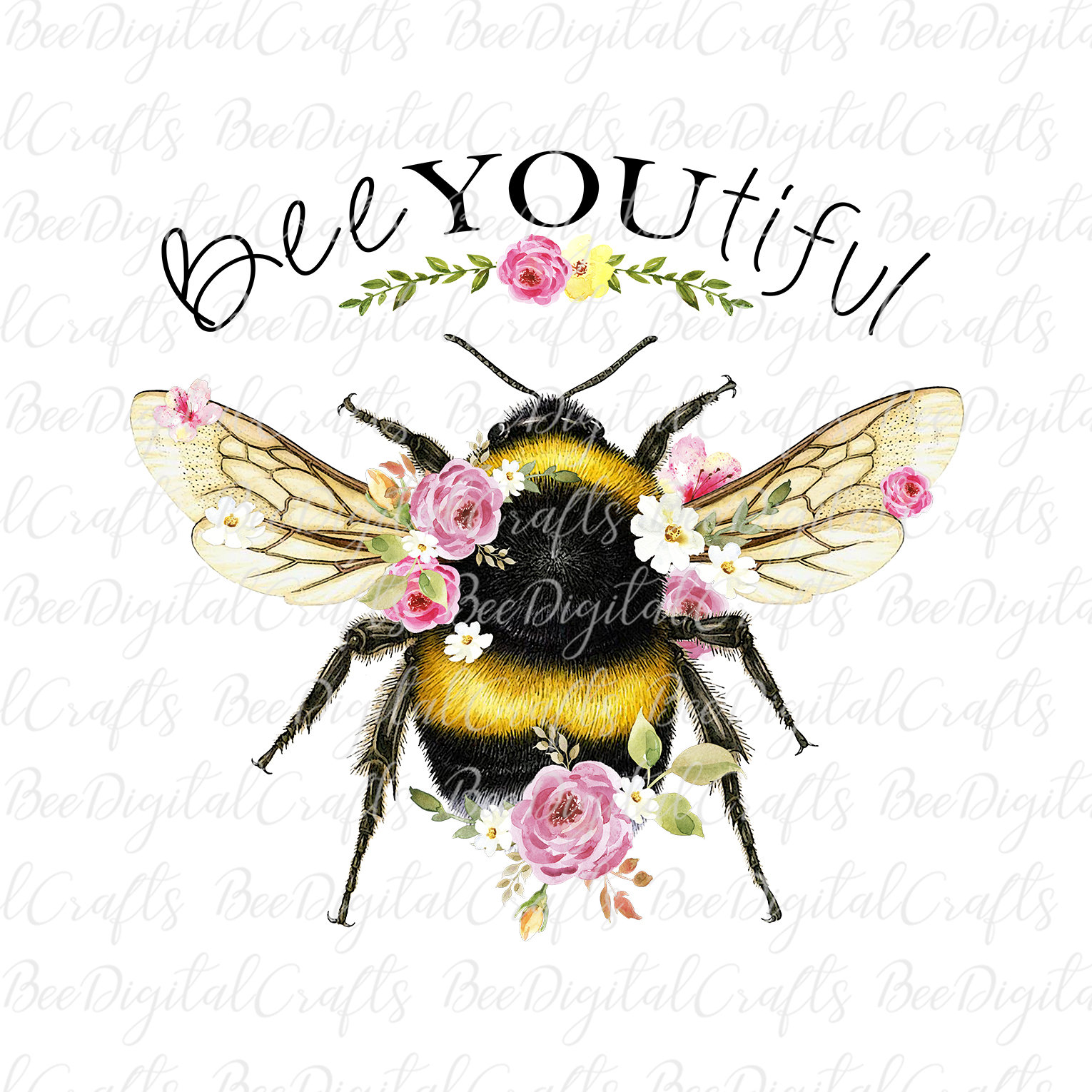 Bee You Tiful Clipart Flowers Bee Sublimation Graphics Digital - Etsy UK